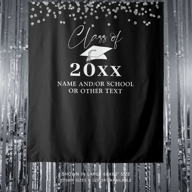 Graduation CLASS OF YEAR Confetti Photo Backdrop | Zazzle