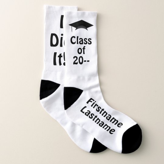 Graduation class of your year and name large socks | Zazzle.com