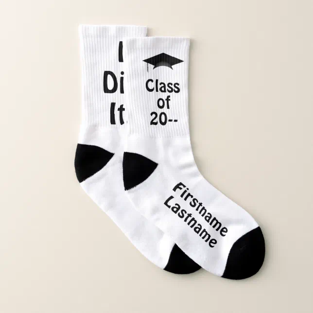 Graduation class of your year and name large socks | Zazzle