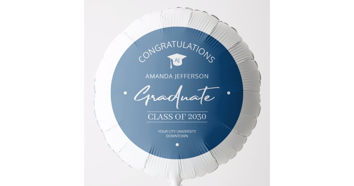 Graduation class year name grad congratulations balloon | Zazzle