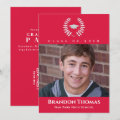 Graduation Classic Photo Crimson Red Laurel Leaves Invitation | Zazzle