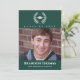 Graduation Classic Photo Dark Green Laurel Leaves Invitation | Zazzle