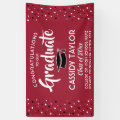 Graduation Congrats Confetti Red White and Black Banner | Zazzle