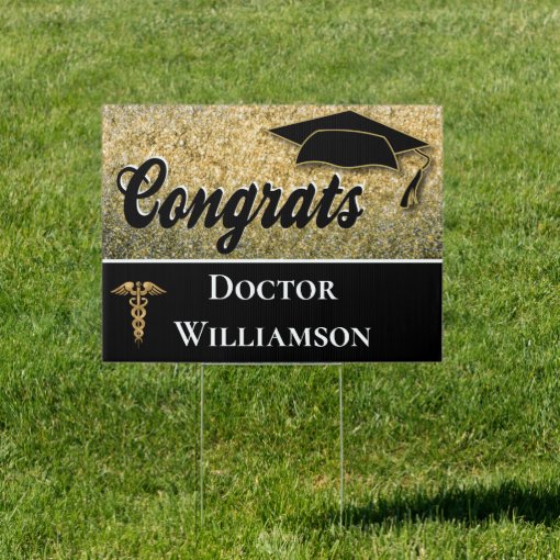 Graduation Congrats Doctor Medical Caduceus Sign | Zazzle