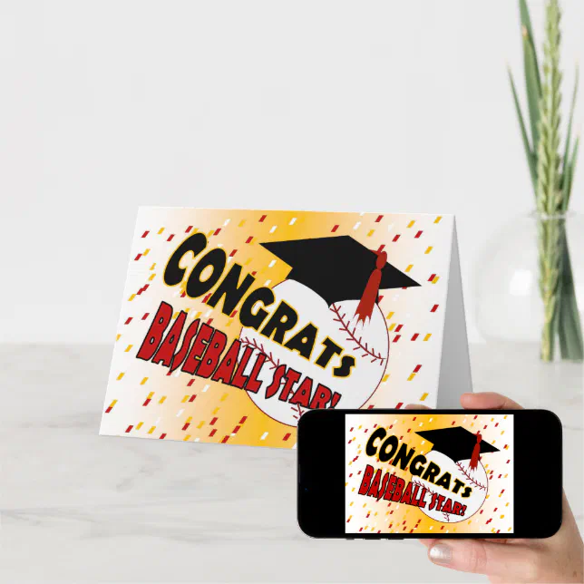 Graduation Congrats for a Baseball Star Card | Zazzle