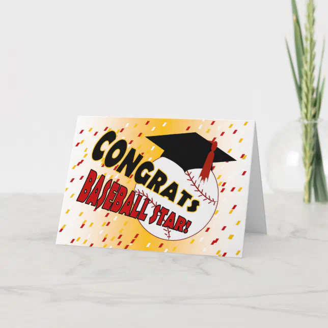 Graduation Congrats for a Baseball Star Card | Zazzle