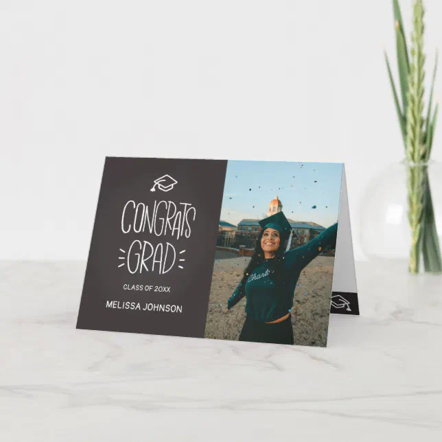 Graduation Congrats Grad Chalkboard Card | Zazzle