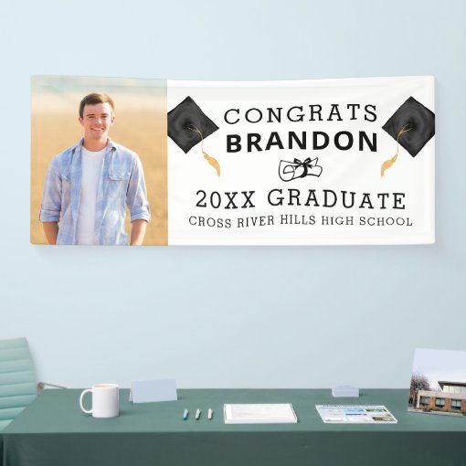 Graduation CONGRATS GRADUATE Photo Banner | Zazzle