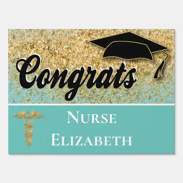 Graduation Congrats Medical Caduceus Nurse Sign | Zazzle