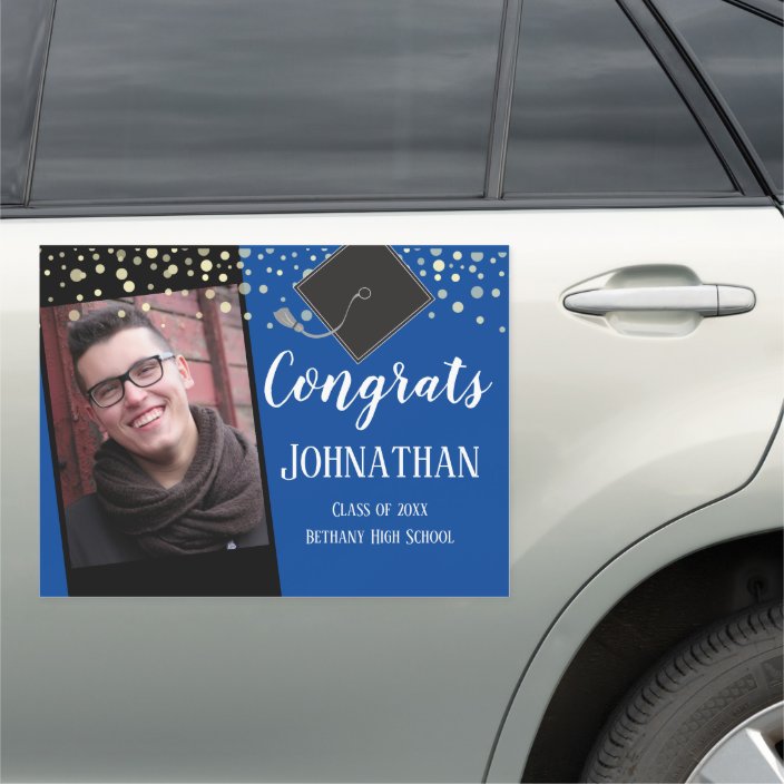 Graduation Congrats One Photo Large Car Magnet | Zazzle.com