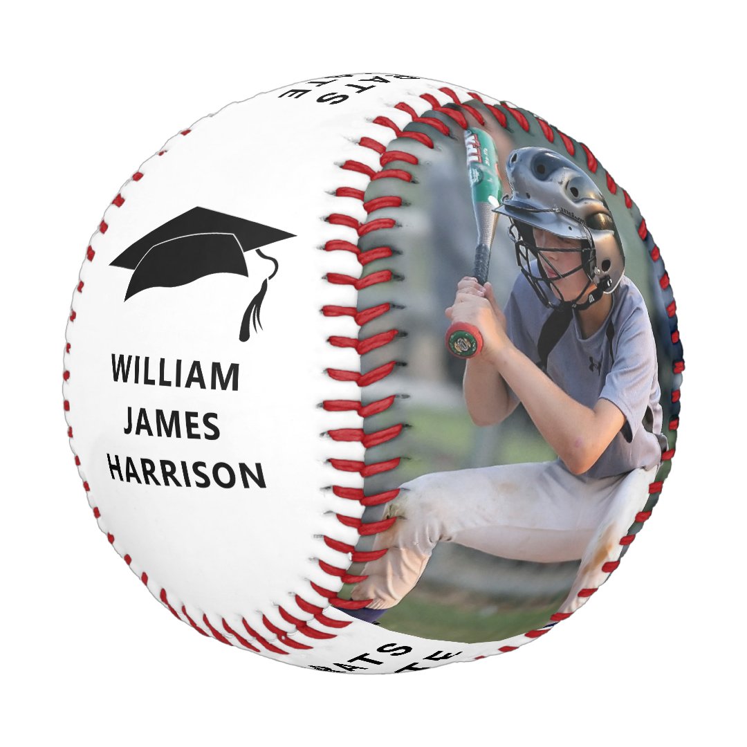 Graduation Congrats Personalized Photo Baseball | Zazzle