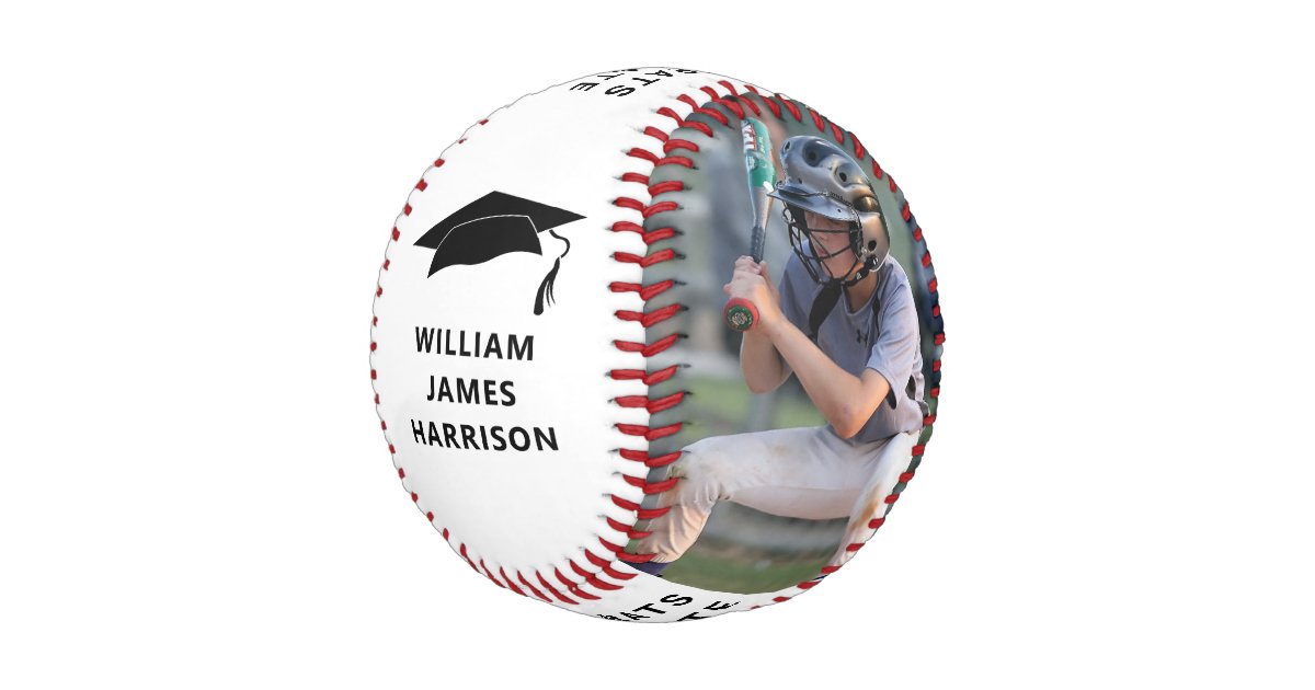 Graduation Congrats Personalized Photo Baseball | Zazzle