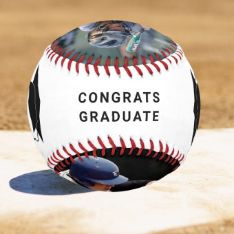 Graduation Congrats Personalized Photo Baseball | Zazzle