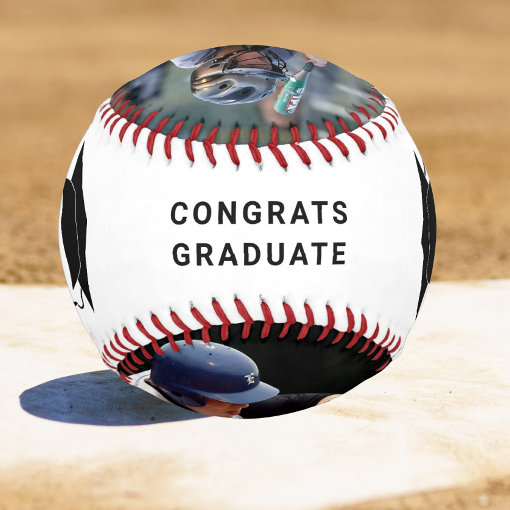 Graduation Congrats Personalized Photo Baseball | Zazzle