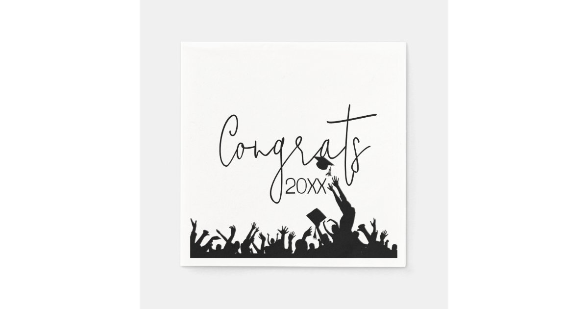 Graduation Congrats With Airborne Cap Napkins | Zazzle