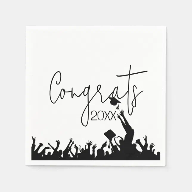 Graduation Congrats With Airborne Cap Napkins | Zazzle