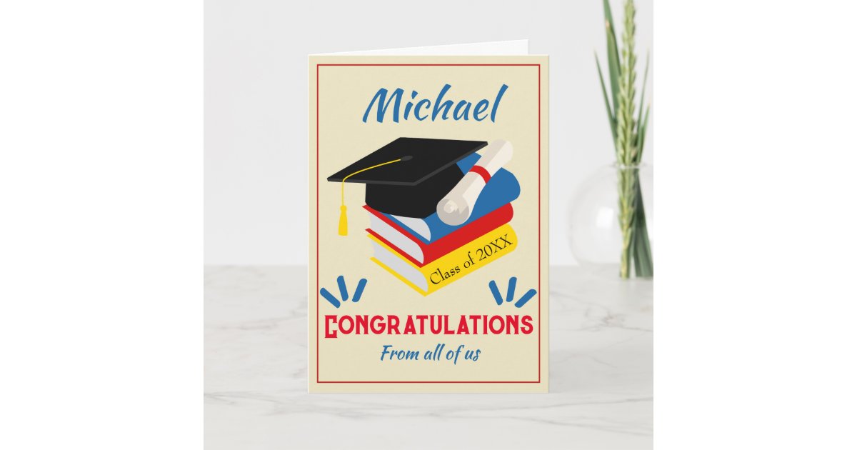 Graduation Congratulation Cap Scroll Card | Zazzle