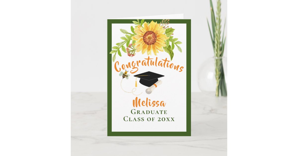 Graduation Congratulation Floral Card | Zazzle