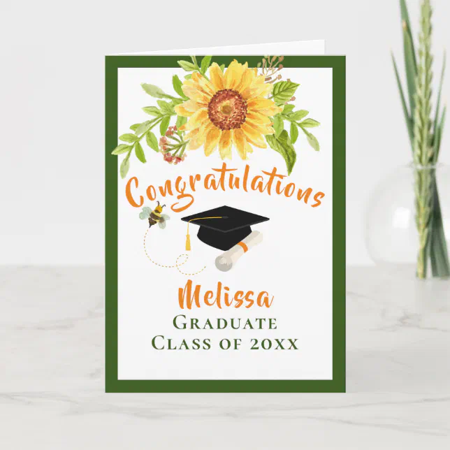 Graduation Congratulation Floral Card | Zazzle