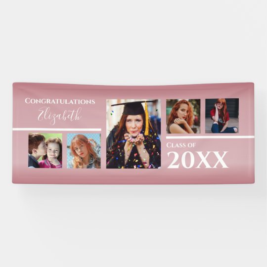 Graduation Congratulation Photo Pink Banner | Zazzle.com