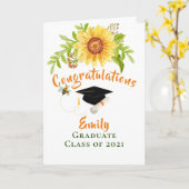 Graduation Congratulation Yellow Floral Card | Zazzle
