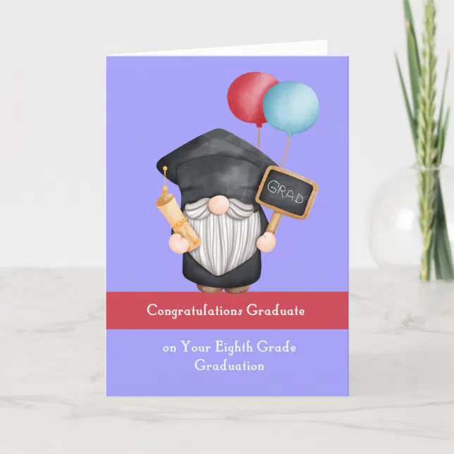 Graduation Congratulations 8th Grade Thank You Card | Zazzle