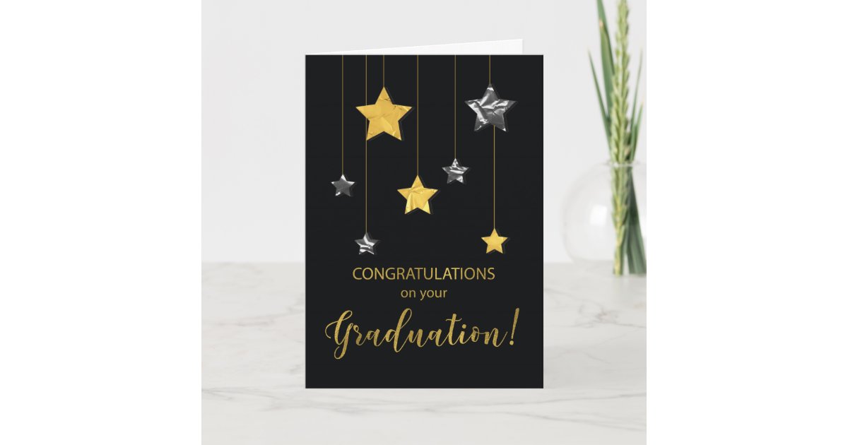 Graduation Congratulations Gold and Silver Looking Card | Zazzle