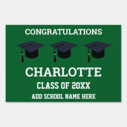 Graduation Congratulations Graduate Green Sign | Zazzle