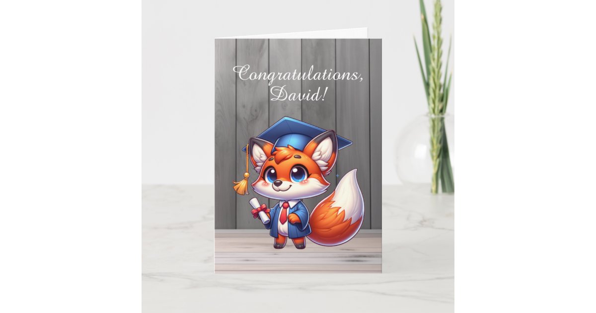 Graduation Congratulations - Happy Grad Fox Card | Zazzle