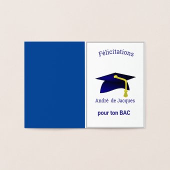 Graduation Congratulations in French - silver Foil Card | Zazzle