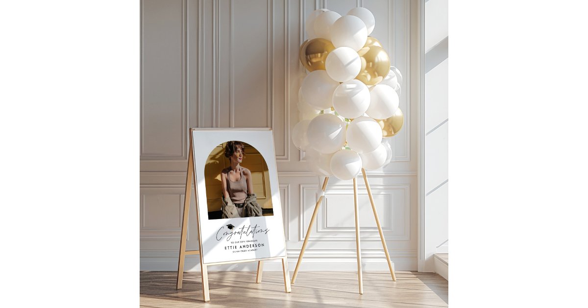 Graduation congratulations modern photo welcome foam board | Zazzle