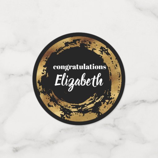 Graduation Congratulations Monogram Faux Gold Confetti | Zazzle