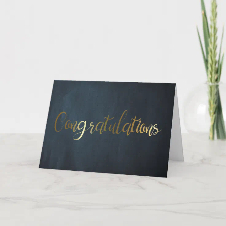 Graduation Congratulations Navy Blue and Gold Card | Zazzle