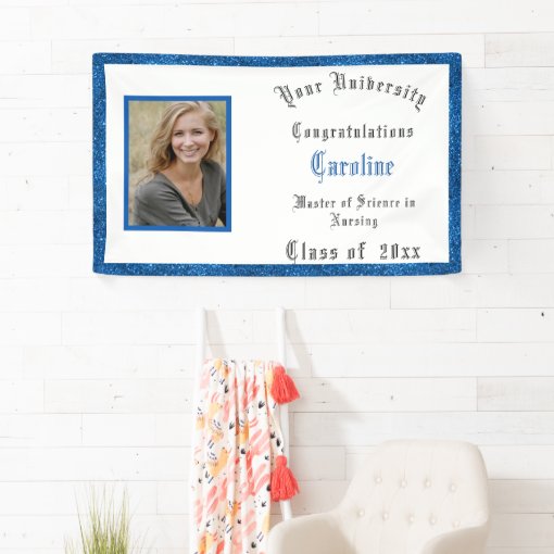 Graduation, Congratulations Nurse Glitter, Photo Banner | Zazzle