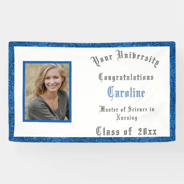 Graduation, Congratulations Nurse Glitter, Photo Banner | Zazzle