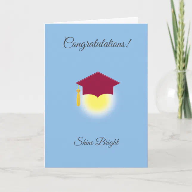 Graduation Congratulations on Light Blue Card | Zazzle