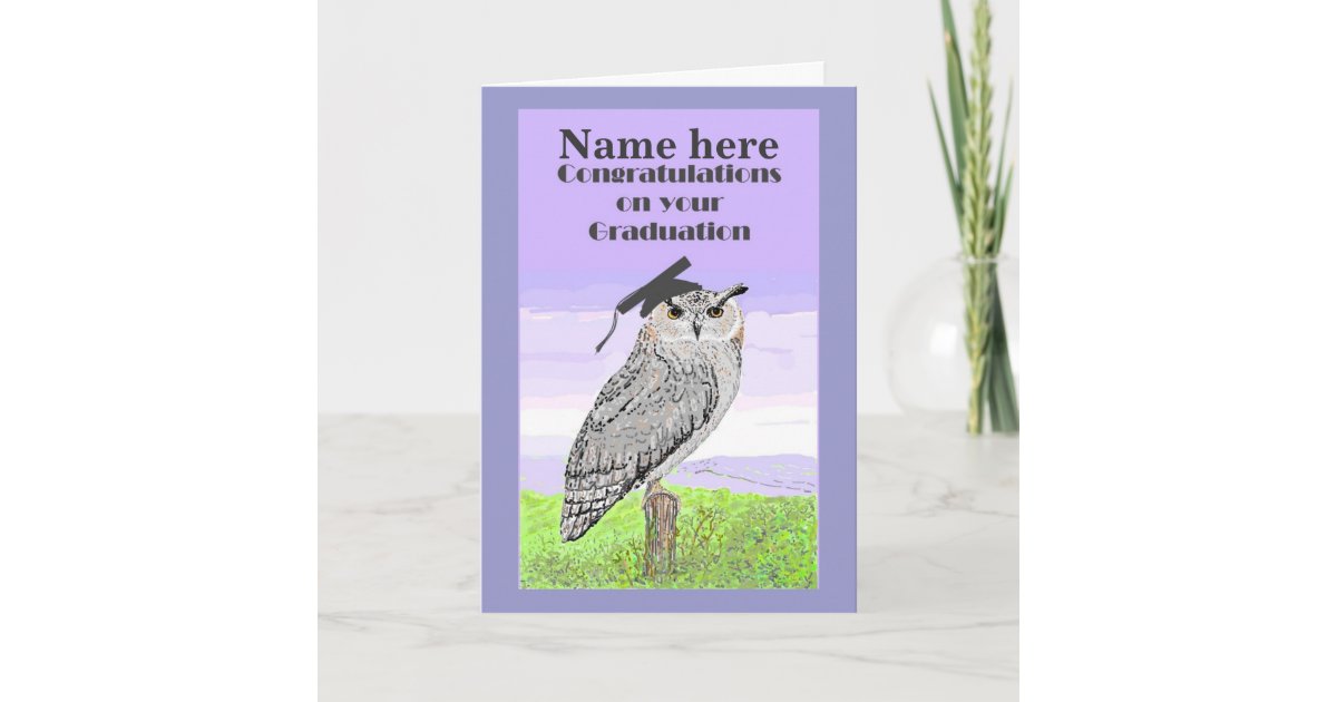 Graduation Congratulations Owl Card | Zazzle