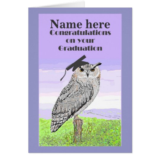 Graduation Congratulations Owl Card | Zazzle.com