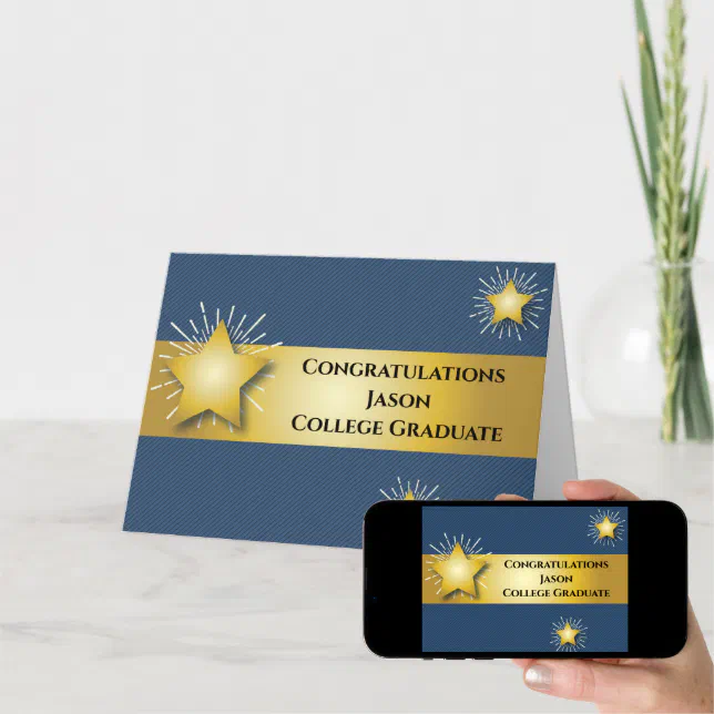 Graduation Congratulations Personalized Star Card | Zazzle