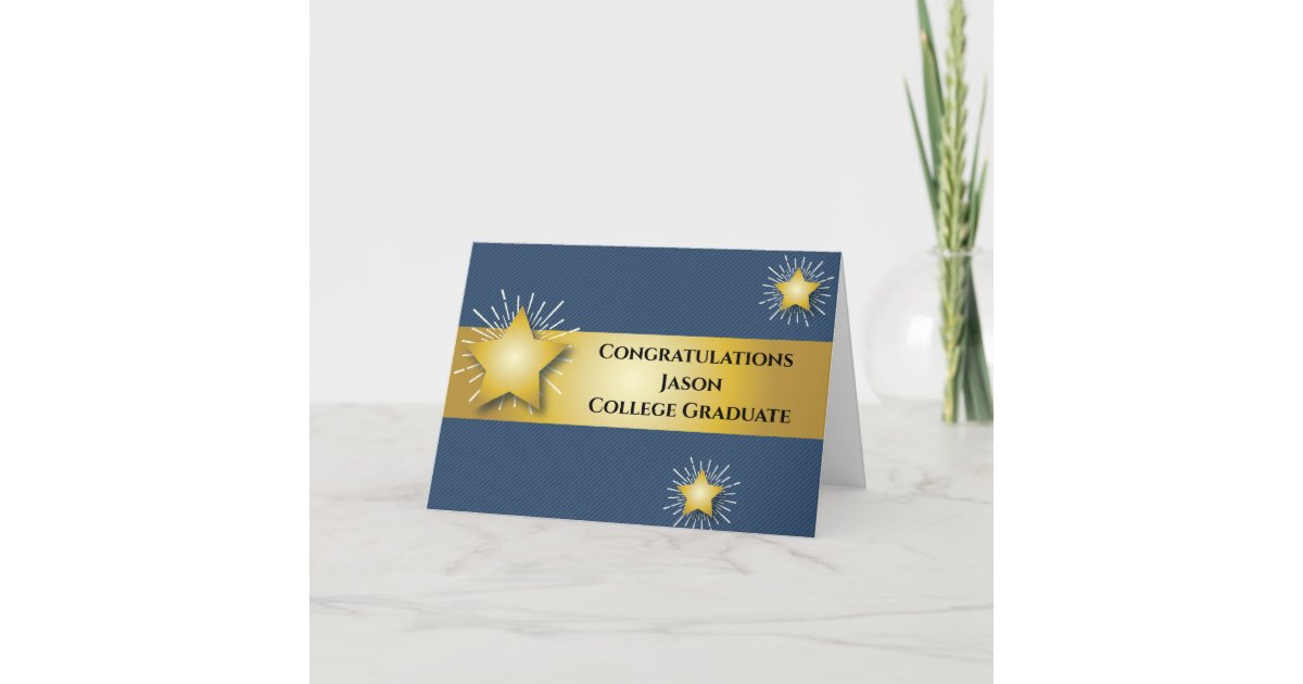 Graduation Congratulations Personalized Star Card | Zazzle