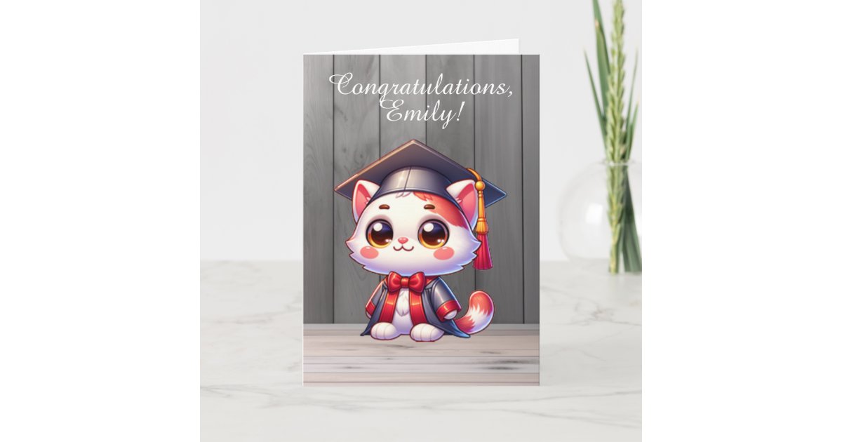 Graduation Congratulations Proud Kitty Card | Zazzle