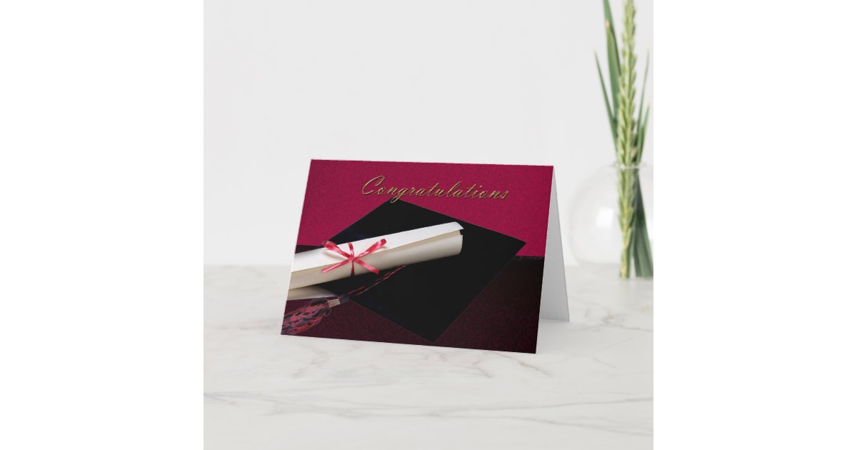 Graduation Congratulations red and black Card | Zazzle