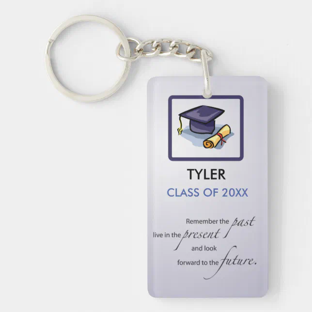 Graduation Congratulations Remember the Past Keychain | Zazzle