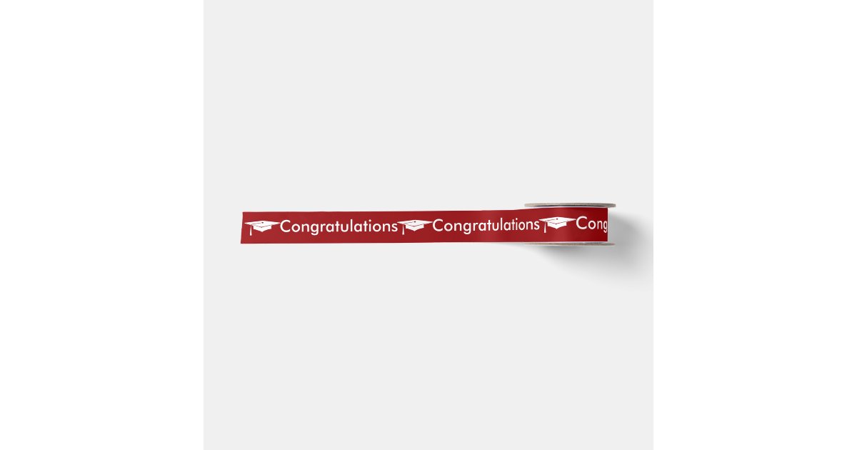 Graduation - Congratulations - Ribbon - Grad Red | Zazzle