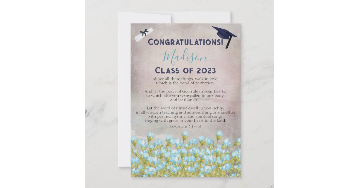Graduation Congratulations Scripture Greeting Card | Zazzle