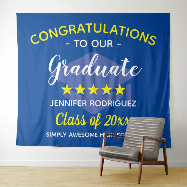 Graduation Congratulations To Our Graduate Party Tapestry | Zazzle
