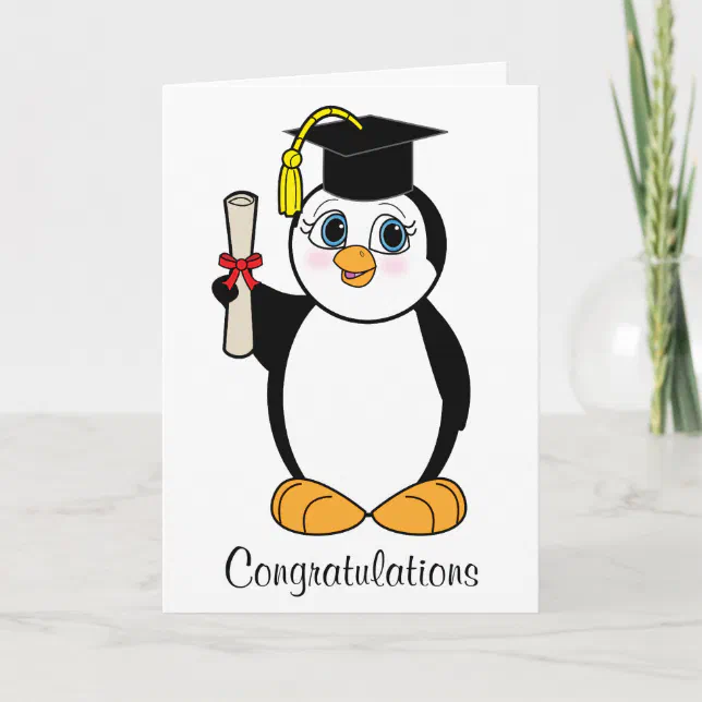 Graduation Congratulations with Penguin Card | Zazzle