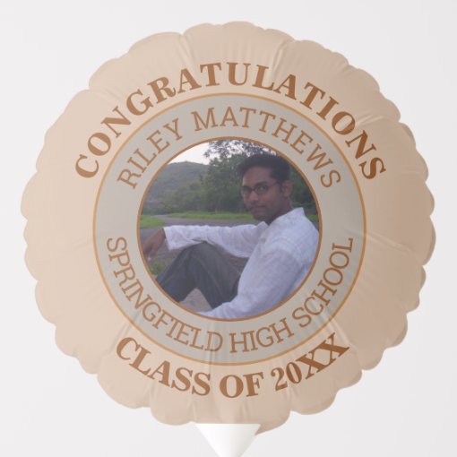 Graduation Copper Congratulations Class Year Photo Balloon | Zazzle