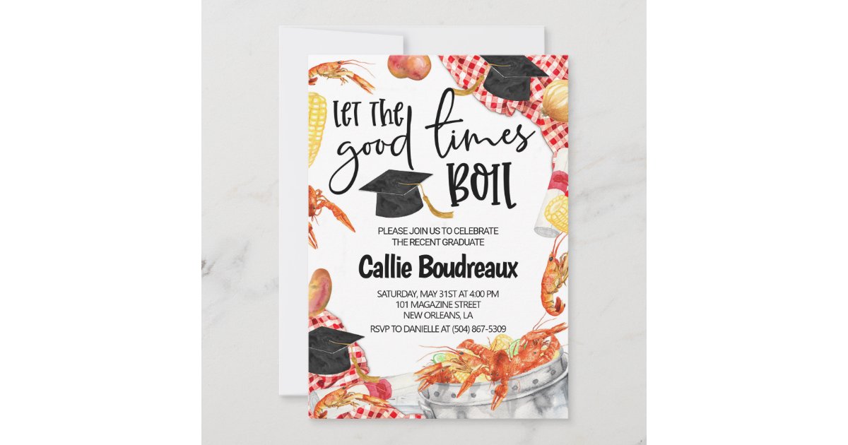 Graduation Crawfish Boil Invitation | Zazzle