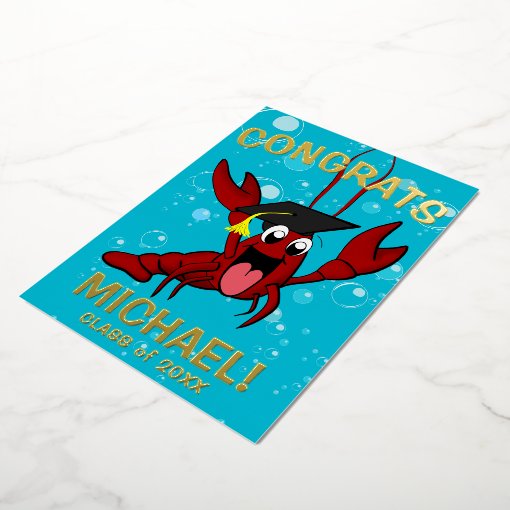 Graduation Crawfish Boil Lobster Seafood Party Foil Invitation | Zazzle